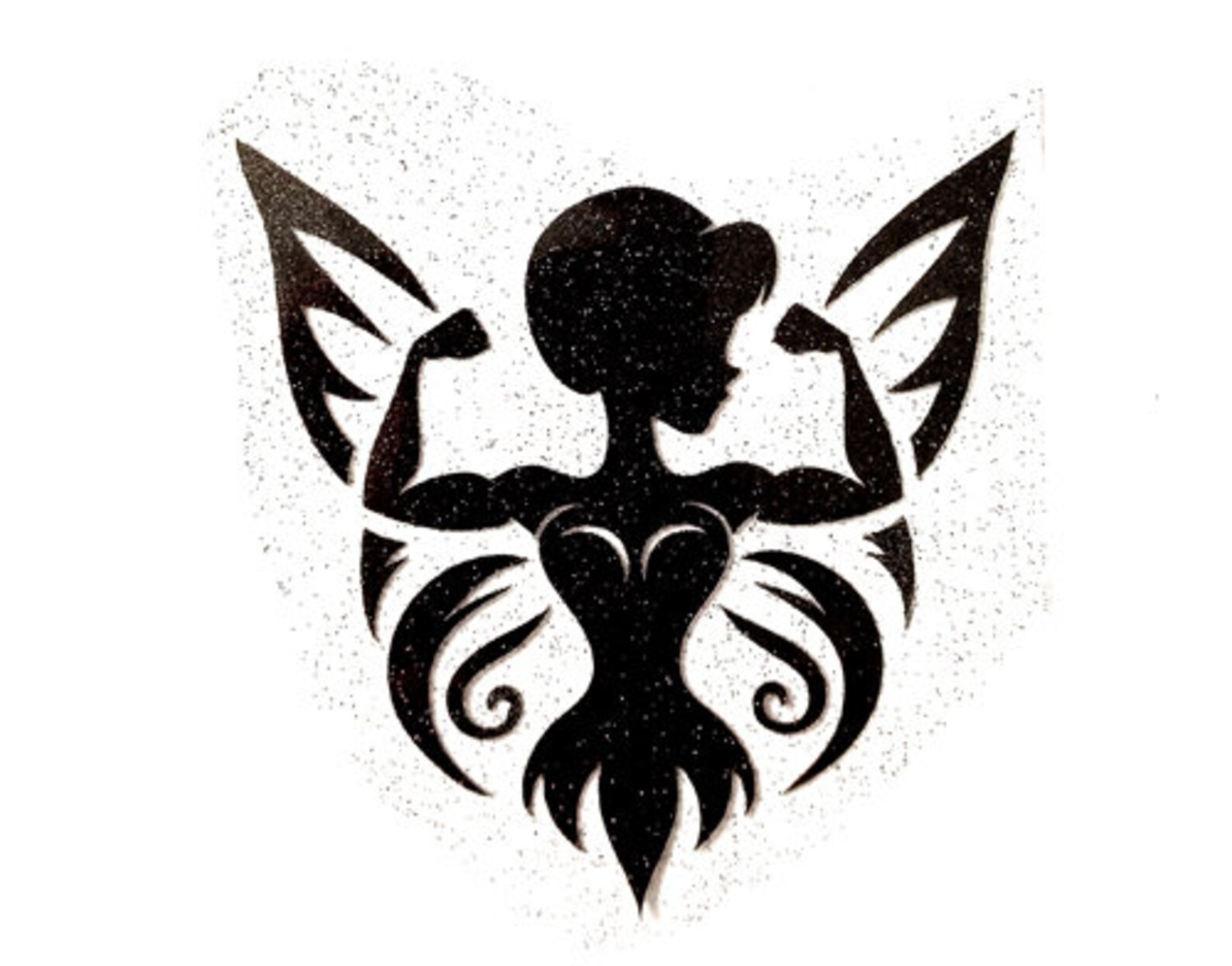 Cool FAIRY as Bodybuilder IRON ON Transfer Patch Glitter Foil Black ...