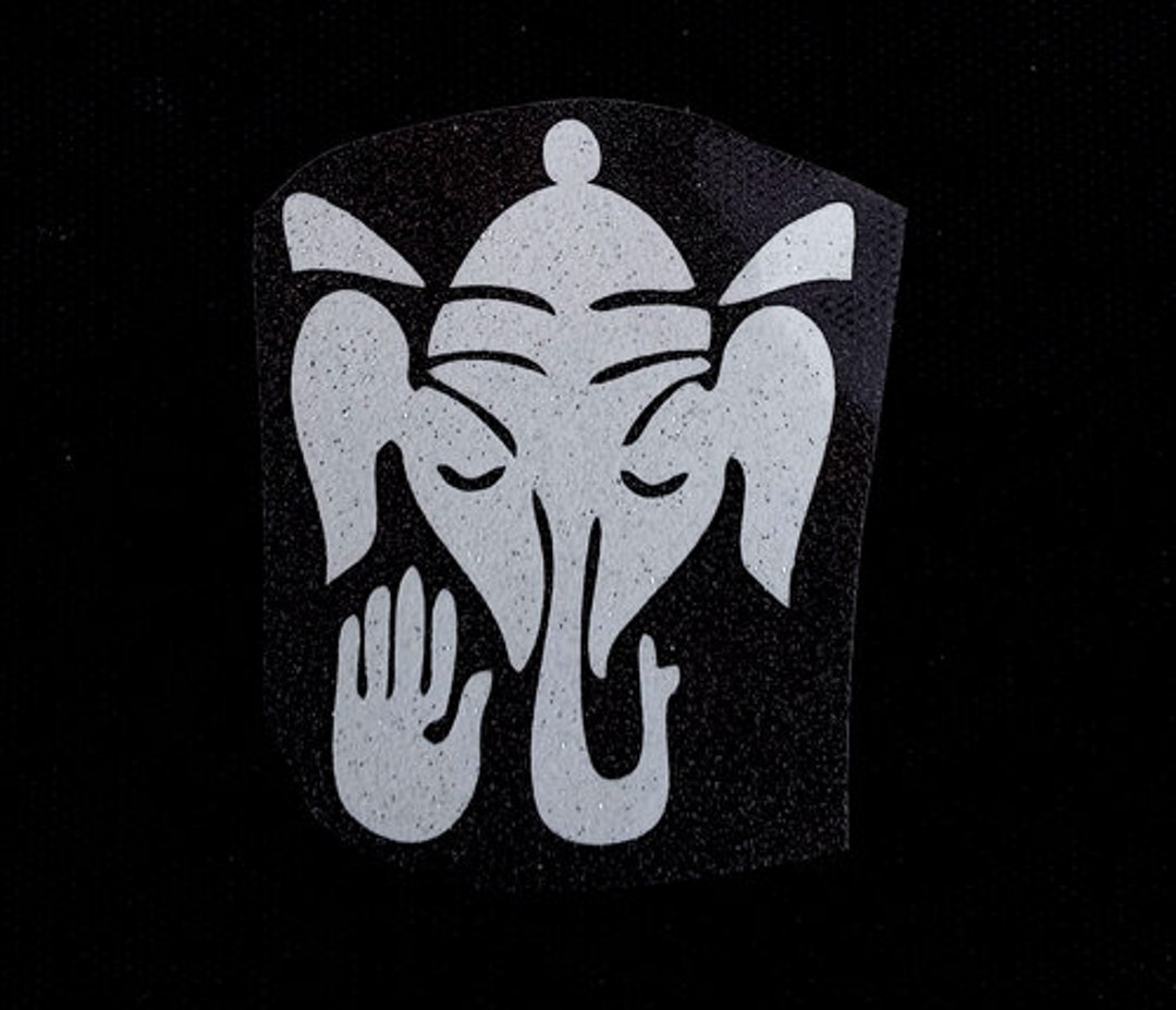 GANESH IRON on TRANSFER Patch Glitter Foil White 3 Inches Tall Cool ...