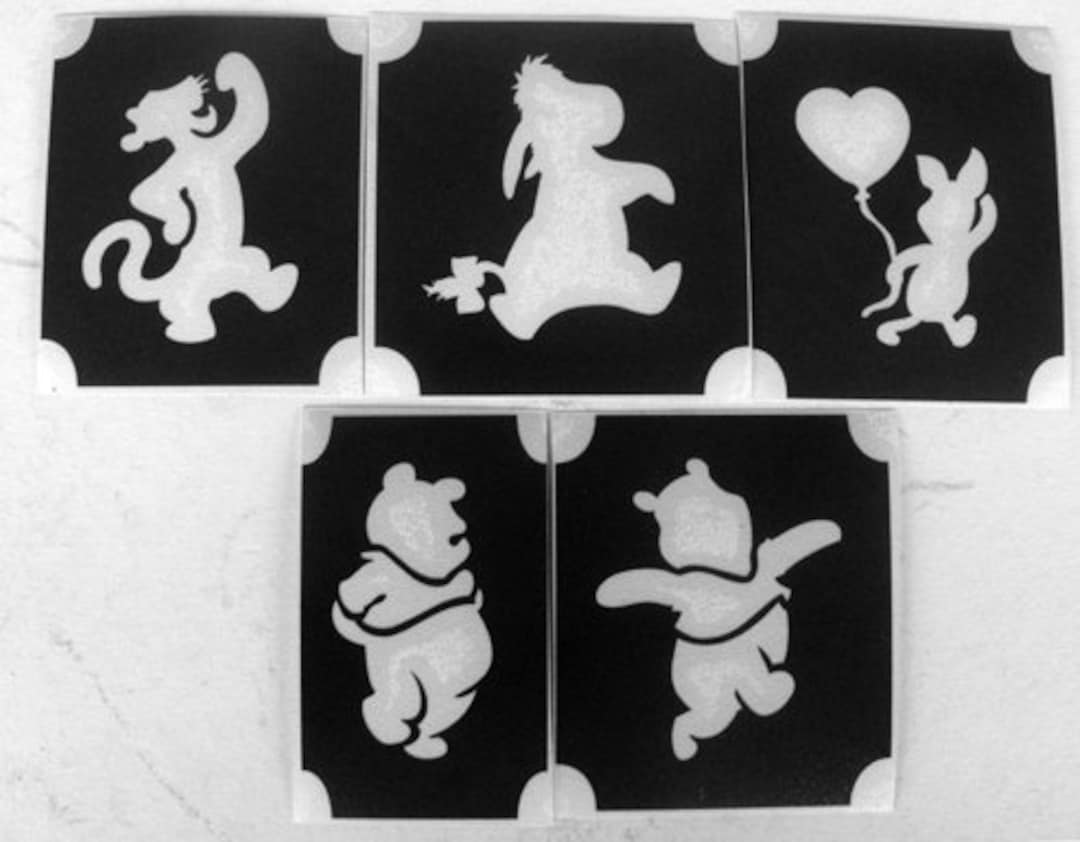 Glitter Tattoo POOH Piglet Eeyore Tigger Designs GLITTERTATTOO 5 (x2 ...