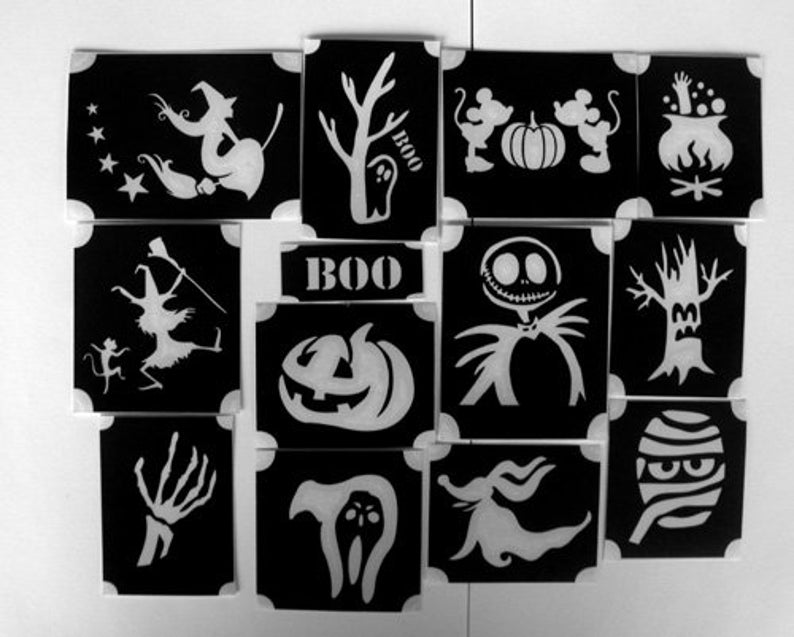 Glittertattoo BM2022 set 1 Halloween-ontwerpen GLITTERTATTOO heks, geest, pompoen, waterkoker ...