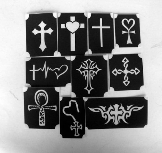 CROSSES Cross Several Designs GLITTERTATTOO 10 Different - Etsy