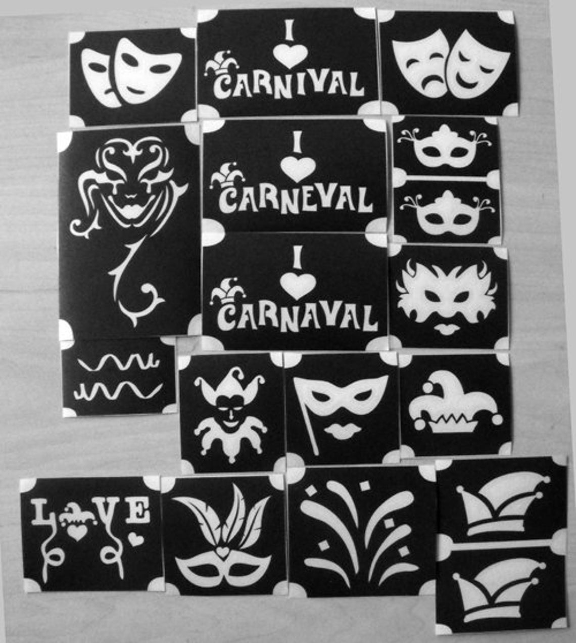 Glitter Tattoo Set Carnival Carnaval Mardi Gras Designs GLITTERTATTOO ...