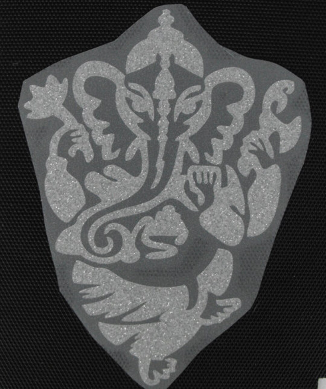 Bm656 IRON ON TRANSFER Patch Glitter Foil Silver Ganesh Ganesha Zen 3.5 ...