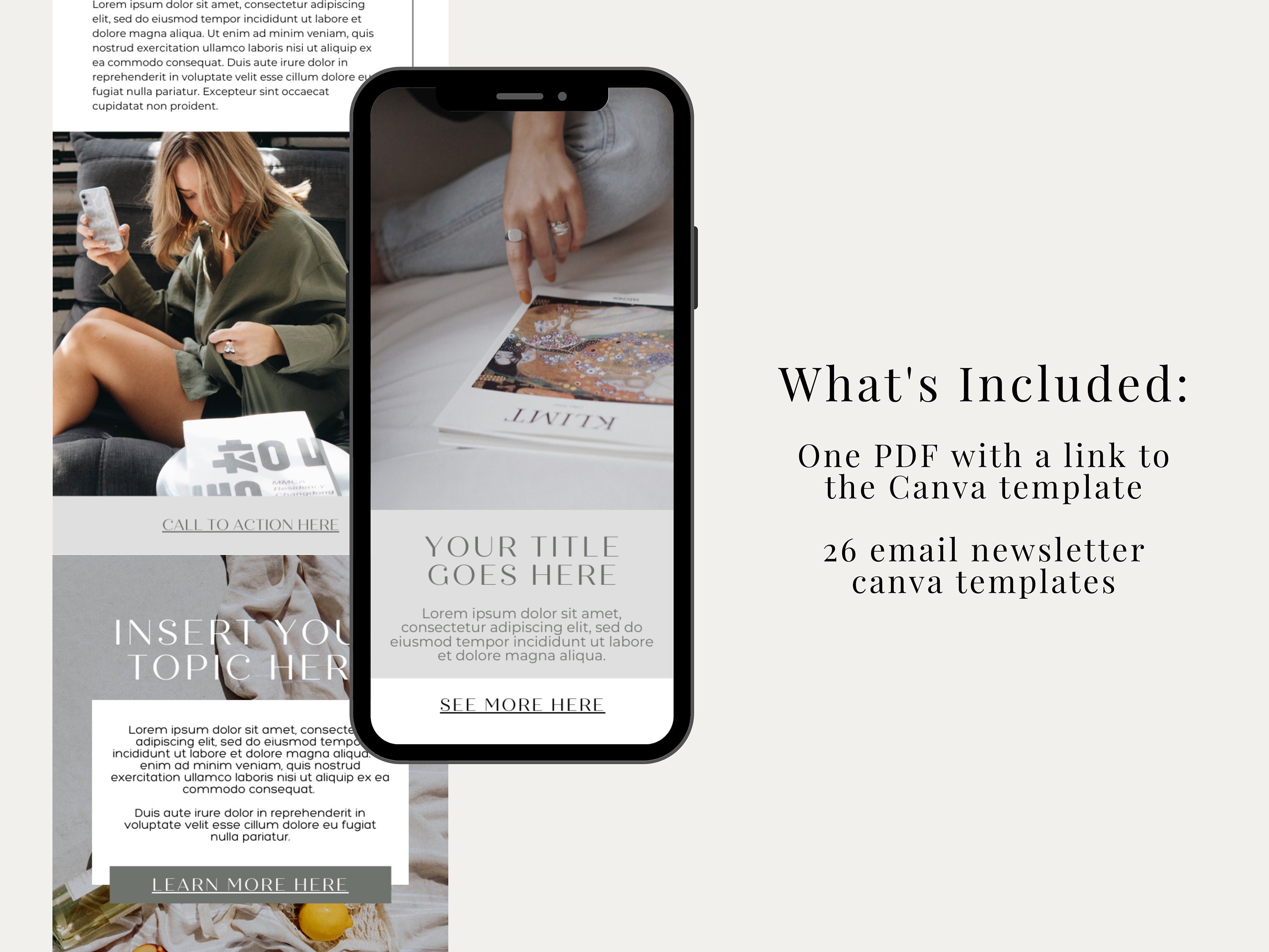 Modern Minimalist Canva Email Template for Mailchimp Flodesk Marketing ...