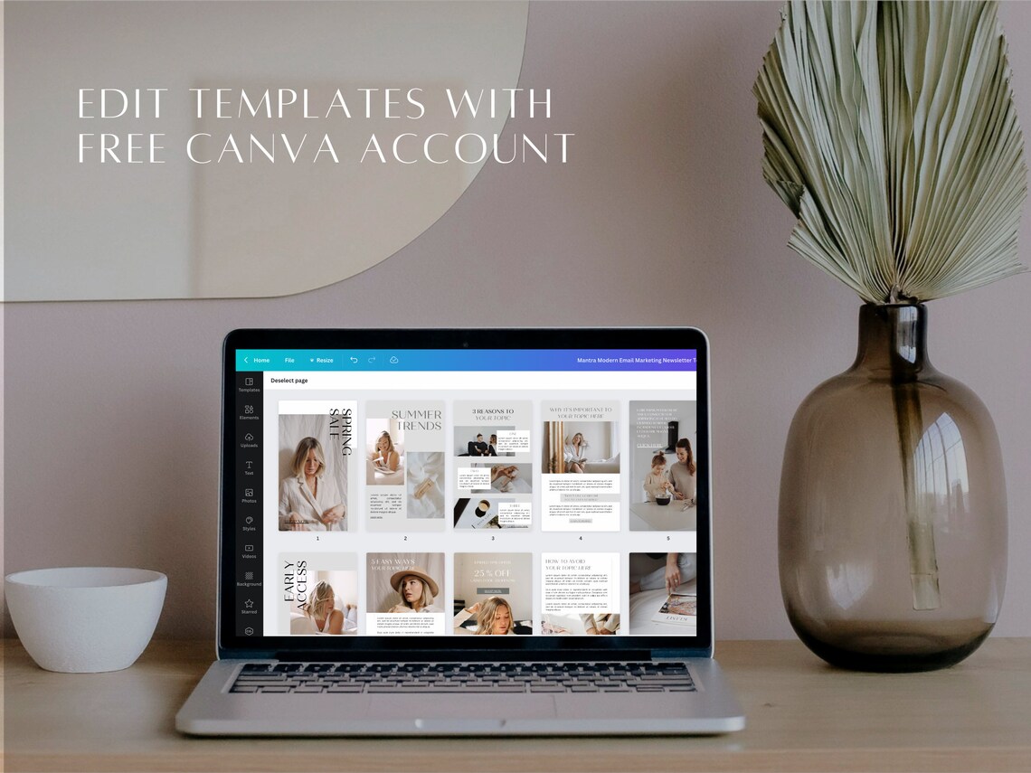 Modern Minimalist Canva Email Template for Mailchimp Flodesk - Etsy