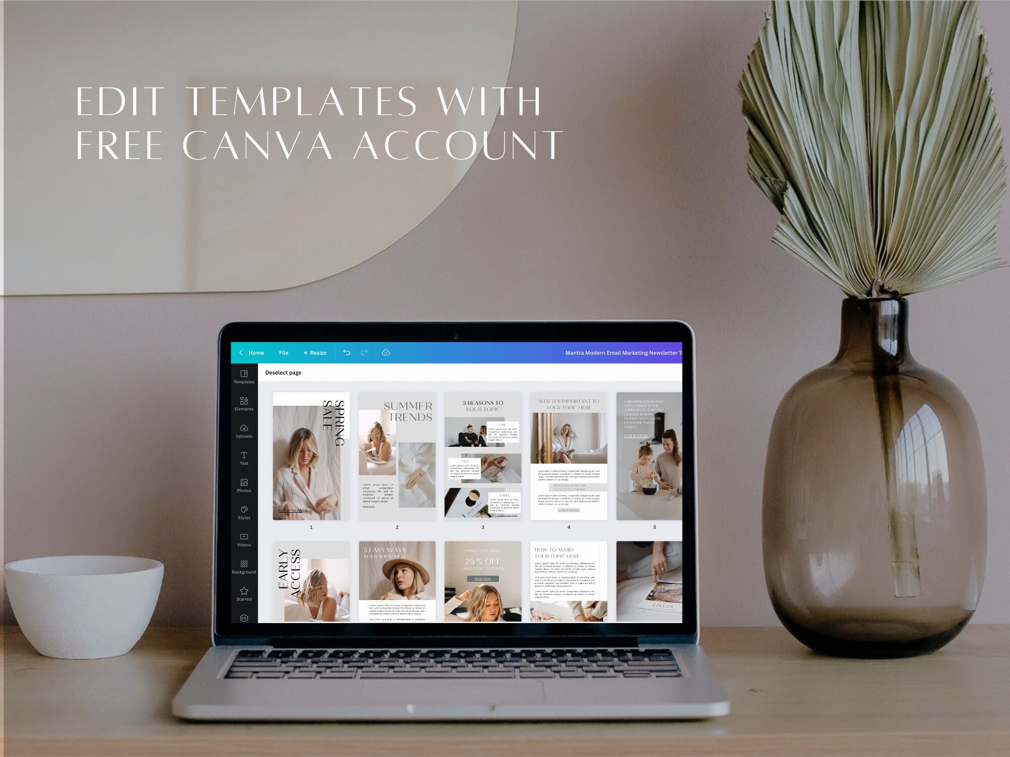 Modern Minimalist Canva Email Template for Mailchimp Flodesk - Etsy