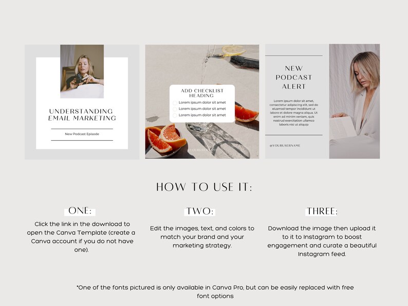 Modern Minimalist Instagram Post Template for Canva Canva - Etsy