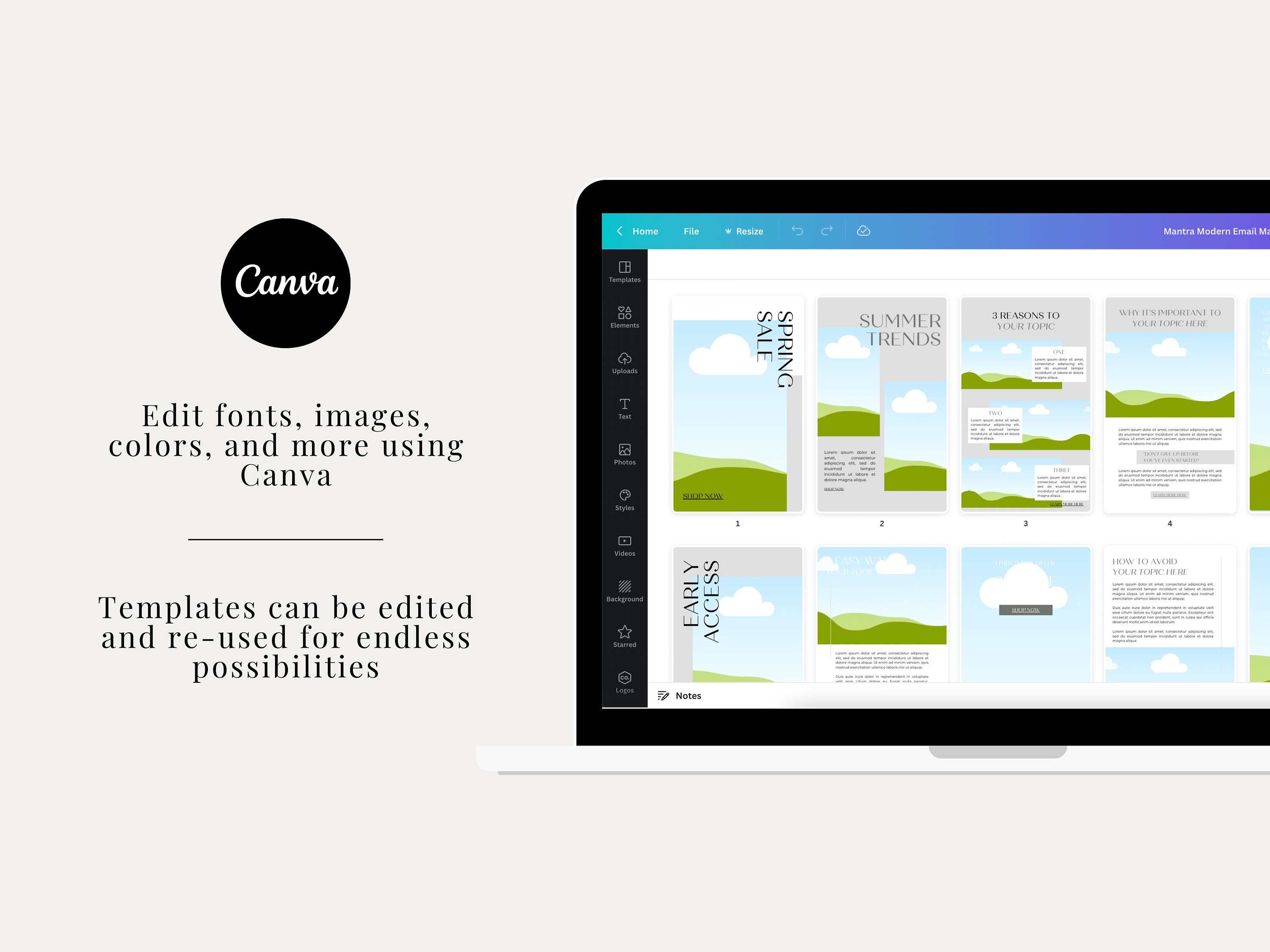 Modern Minimalist Canva Email Template for Mailchimp Flodesk Marketing ...