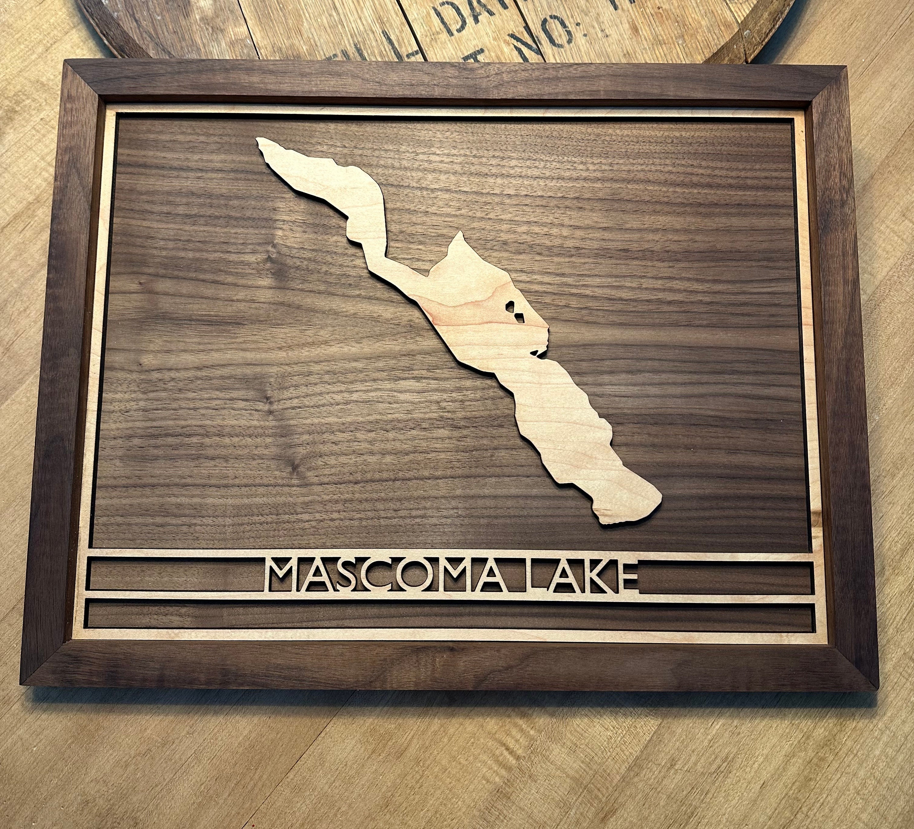 Mascoma Lake Map - Mascoma New Hampshire - A Great Gift for Lake Houses ...