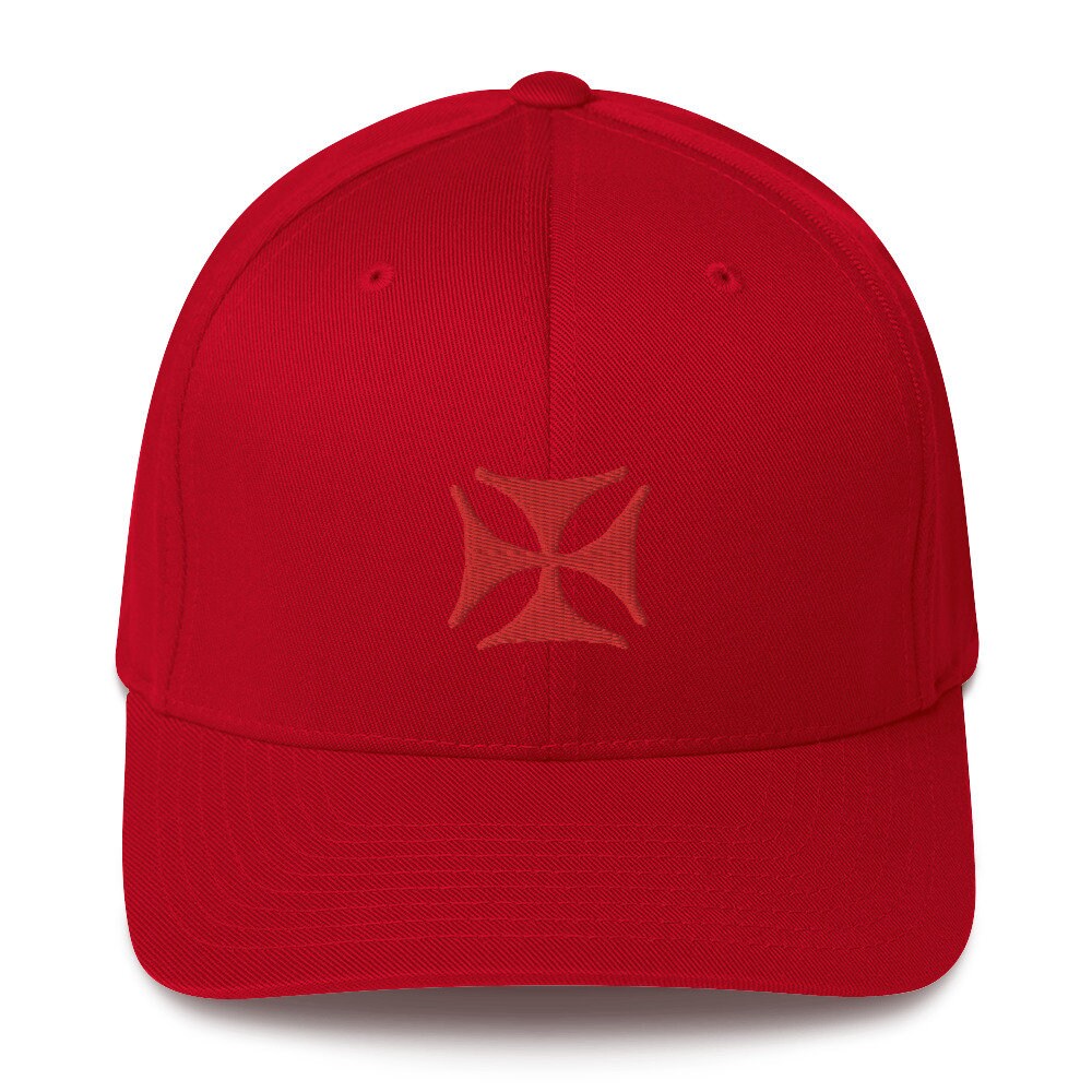 KNIGHTS TEMPLAR HAT : Black Structured Twill Baseball Cap With Medieval ...