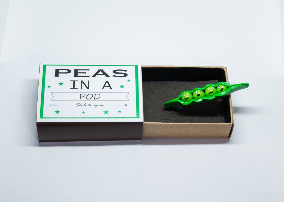 Peas in A Pod Gift in a Matchbox - Etsy UK