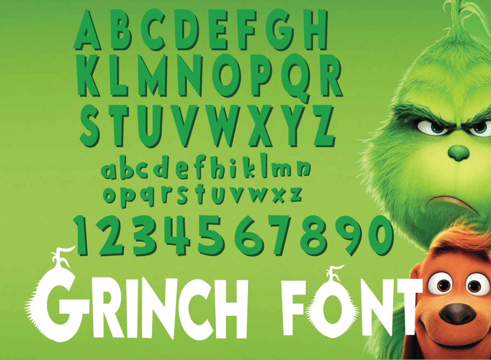 Grinch Font SVG Grinch SVG Grinch Alphabet Letter Number | Etsy