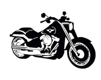 Harley Davidson Fat Boy Motorcycle Cut file SVG JPG | Etsy