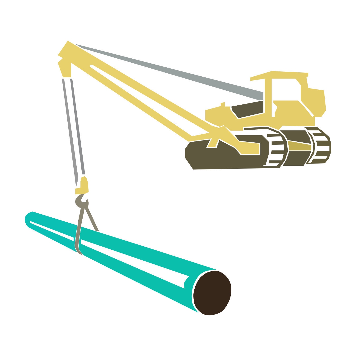 Midwestern Side Boom Pipe Layer Clipart