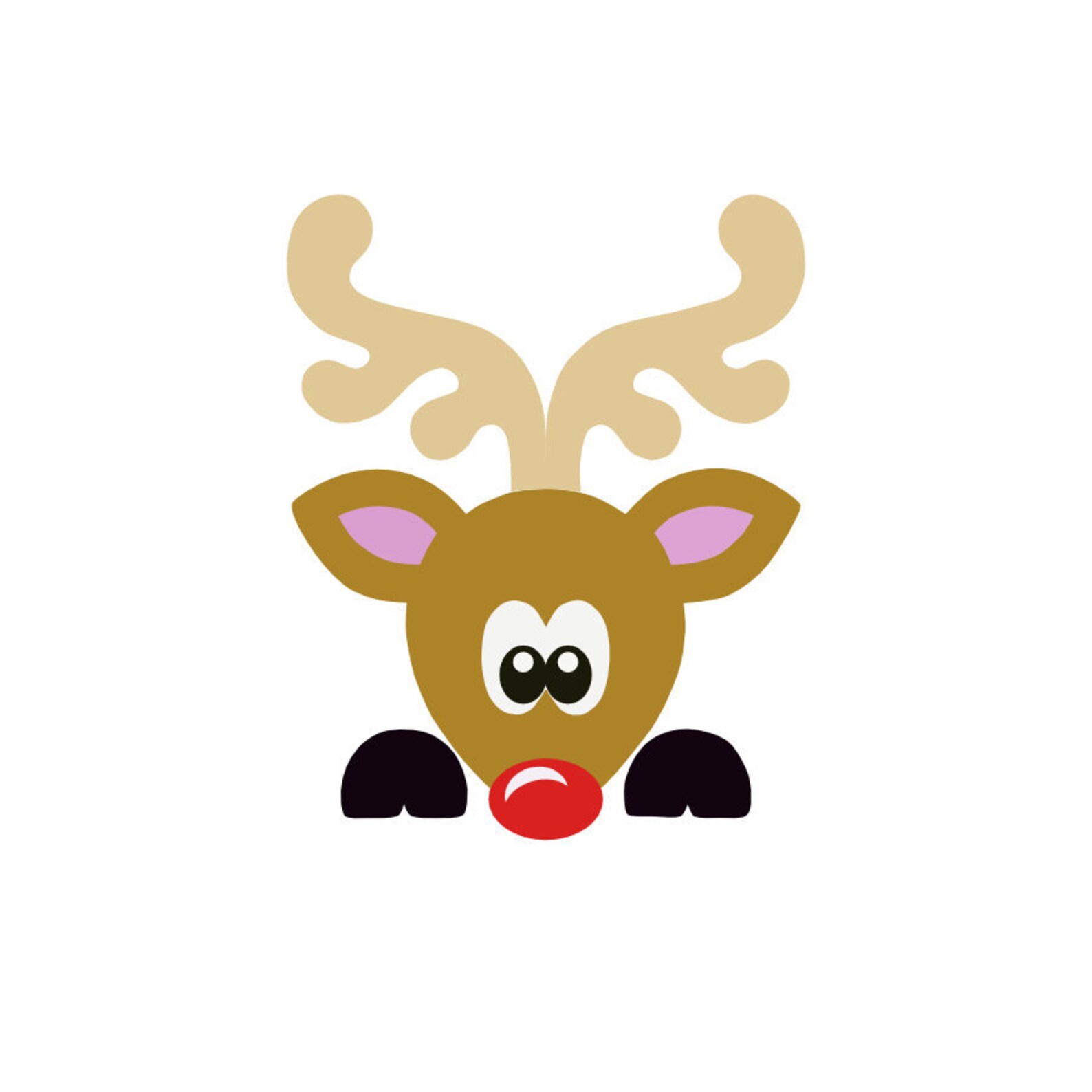 Rudolf Peeking SVG - Etsy