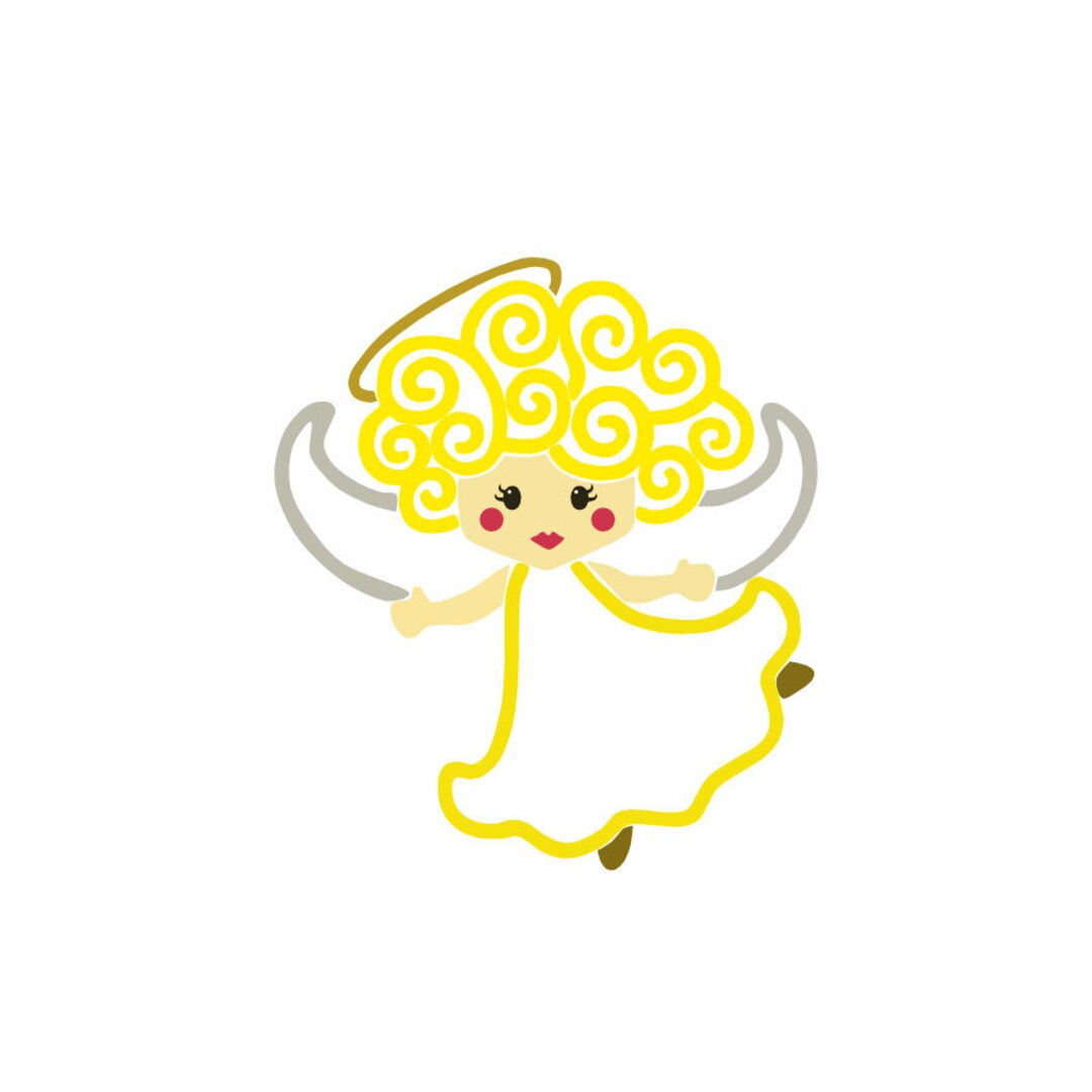 Curly Angel SVG - Etsy