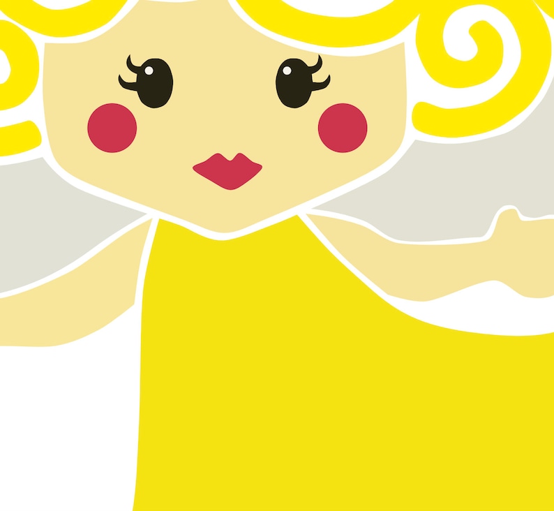 Curly Haired Angel SVG - Etsy