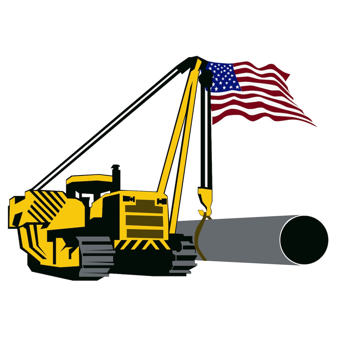 Pipeline Sideboom W Flag SVG JPG - Etsy
