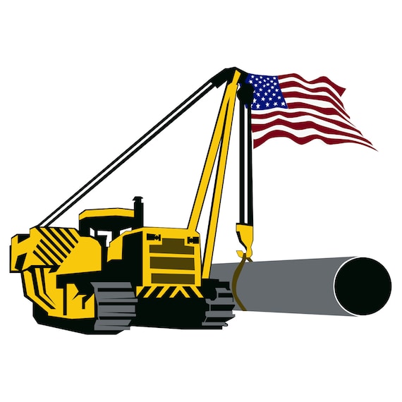 Pipeline Sideboom W Flag SVG JPG - Etsy