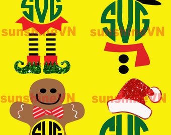 Christmas monogram svg | Etsy