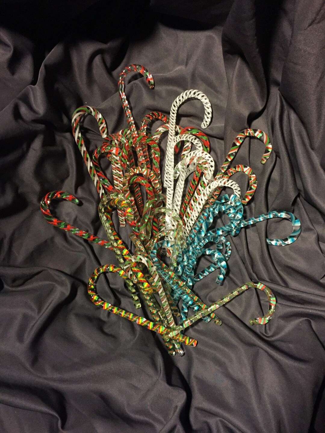 24 Glass Candy Canes, Pick Your Colors, Candy Cane Ornaments, Christmas ...