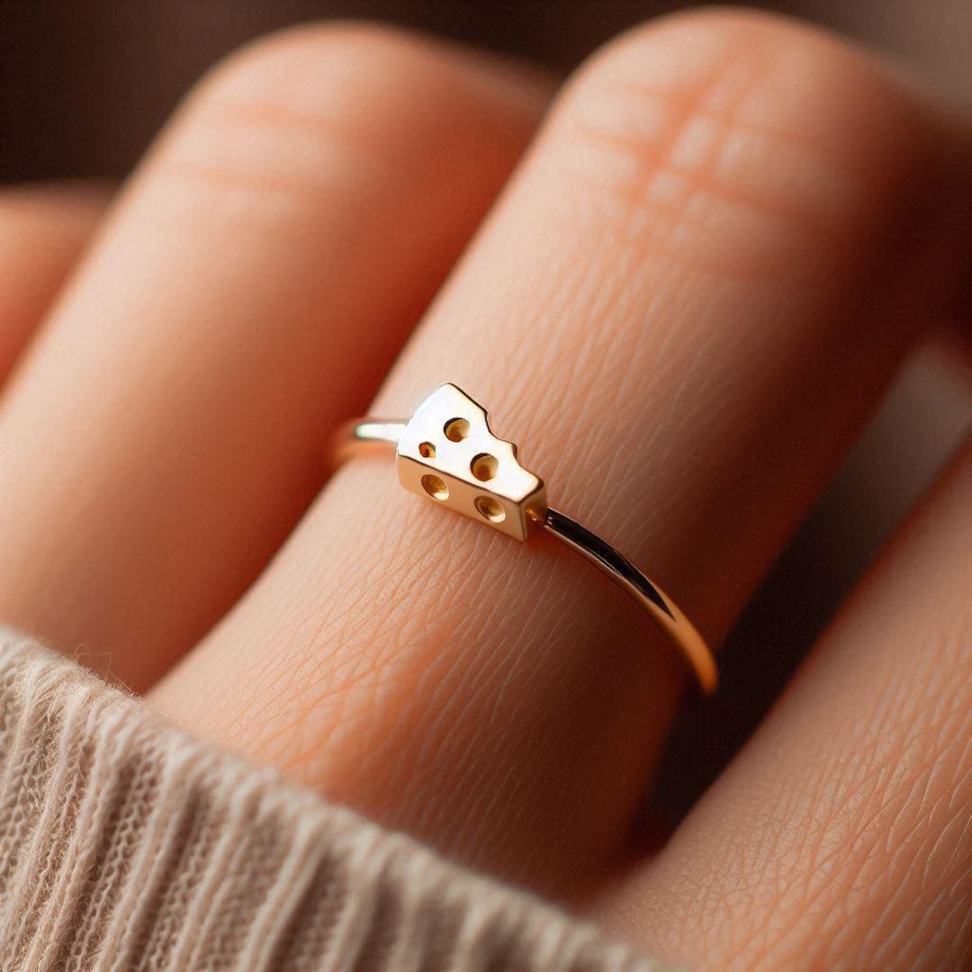 Minimalist Cheese Ring Yellow Gold Cheese Ring Cheese Ring Cheese ...