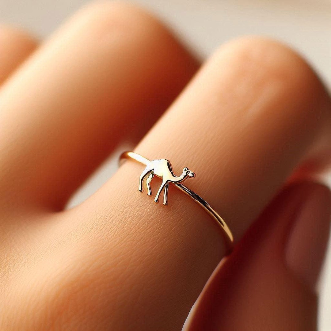 Minimalist Camel Ring Yellow Gold Camel Ring Egypt Ring Camel Jewelry ...