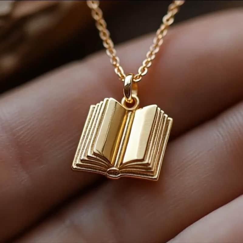 Book Necklace - Etsy