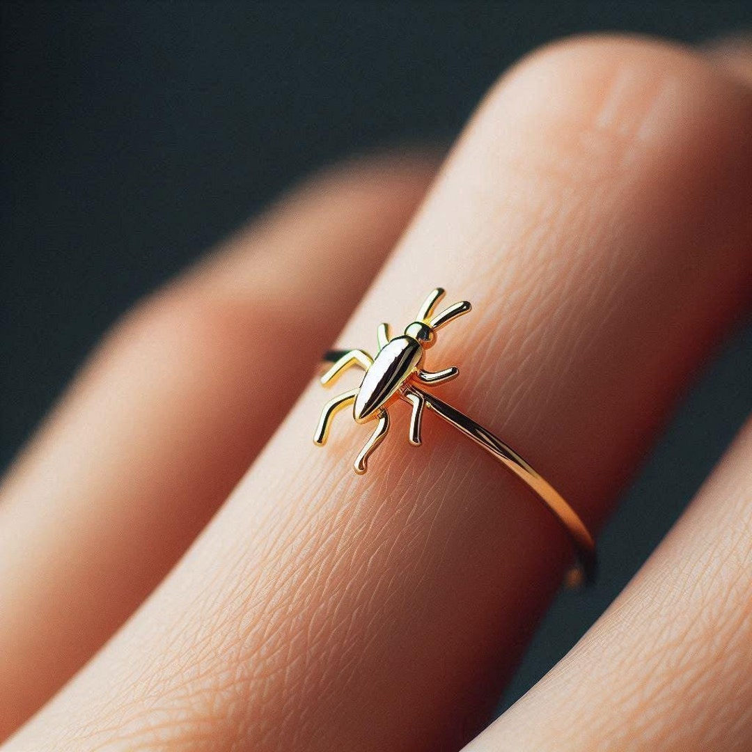 Minimalist Cricket Ring Yellow Gold Cricket Ring Grasshopper Ring ...