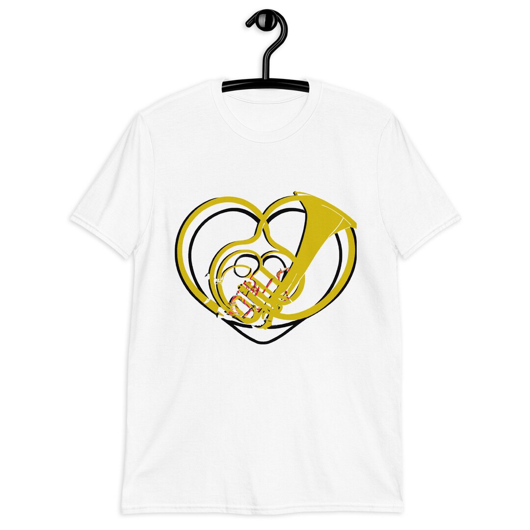French Horn Shirt French Horn T-shirt Heart Shirt Heart T-shirt French ...