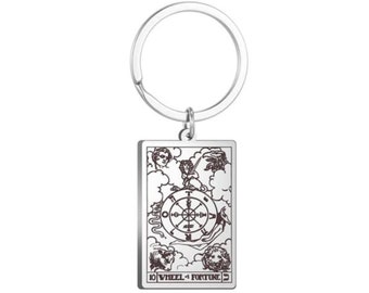 Wheel of Fortune Tarot Card Keychain Wheel of Fortune Gift - Etsy