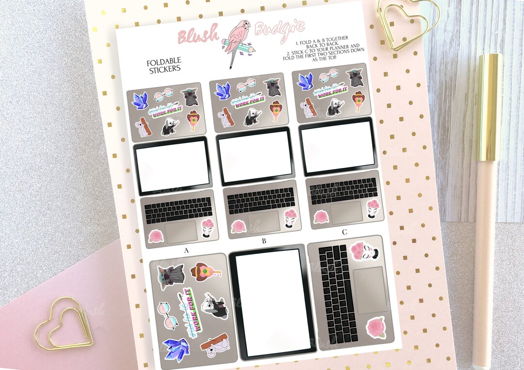 Foldable Stickers Foldable Laptop Stickers Planner - Etsy