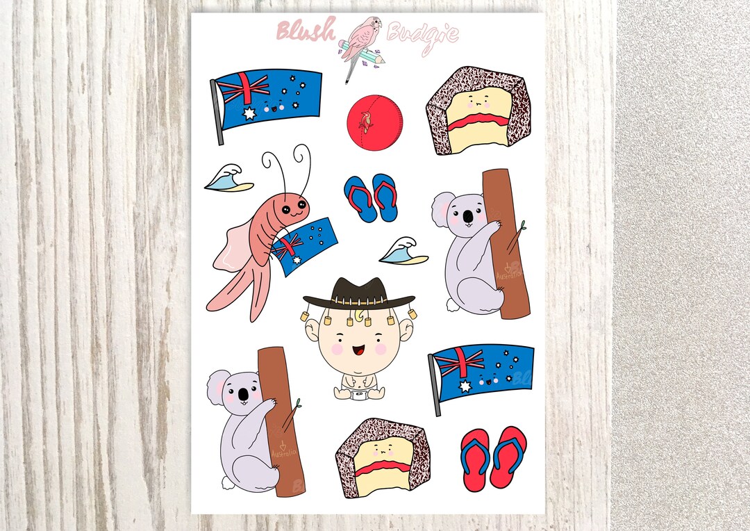 Australia Day Planner Stickers Australia Stickers Koala Australian Flag ...