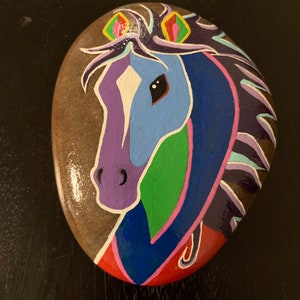 Hand Painted Horse Rock - Etsy