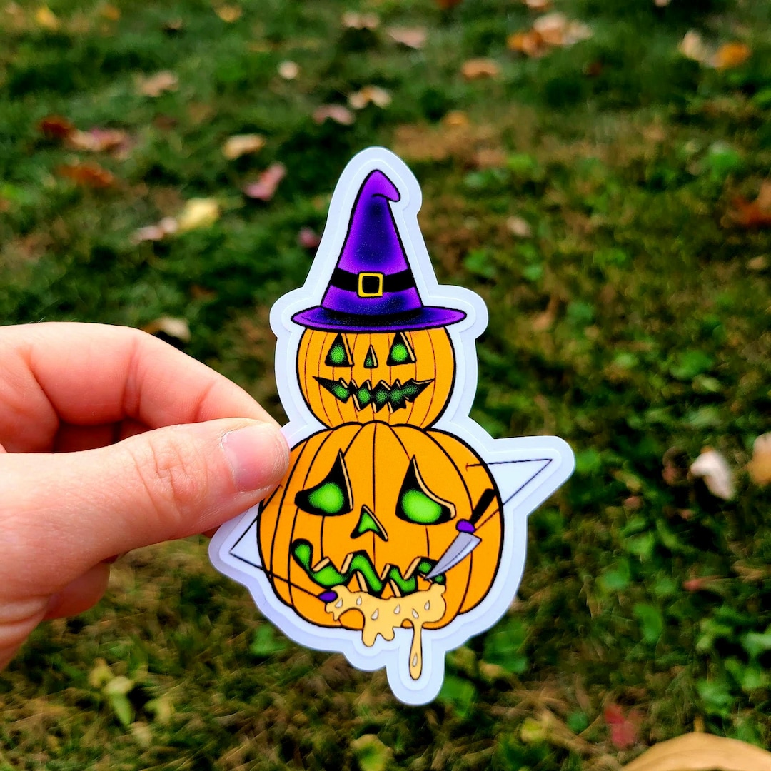Jack-o-lantern Die Cut Sticker - Etsy