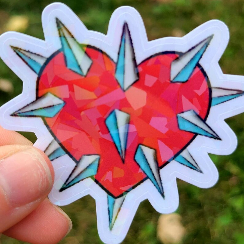 Spikey Heart Die Cut Sticker - Etsy