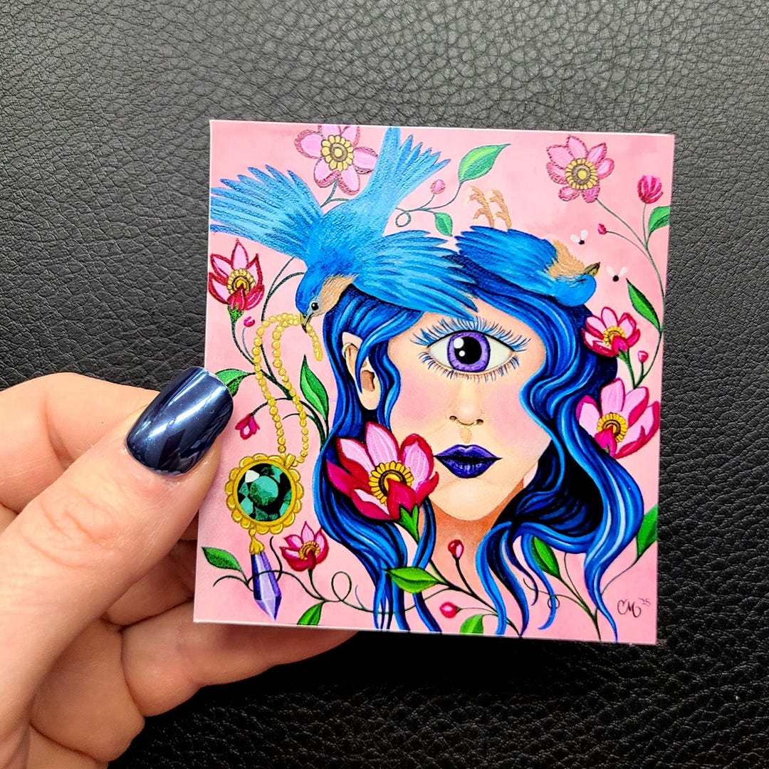 Cyclops Blue Bird Girl Die Cut Sticker - Etsy