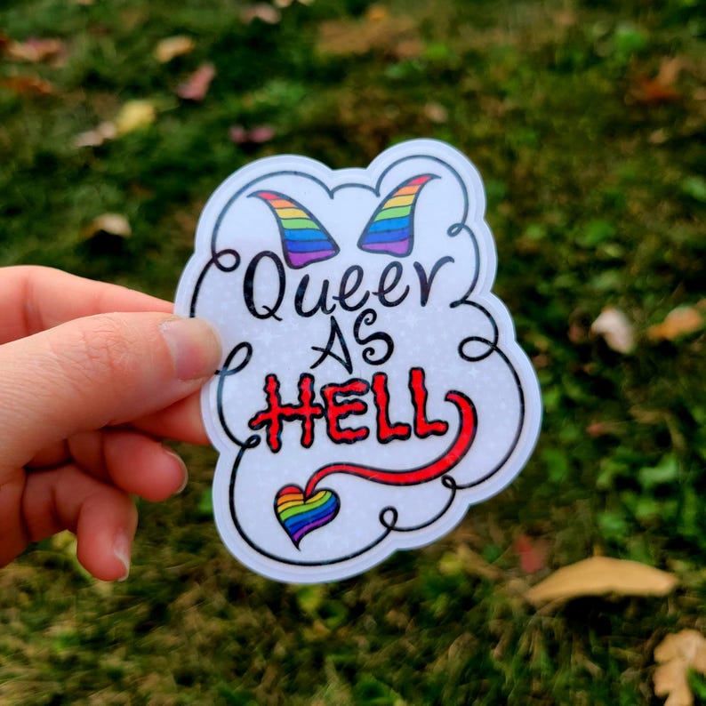 Queer as Hell Glitter Die Cut Sticker - Etsy