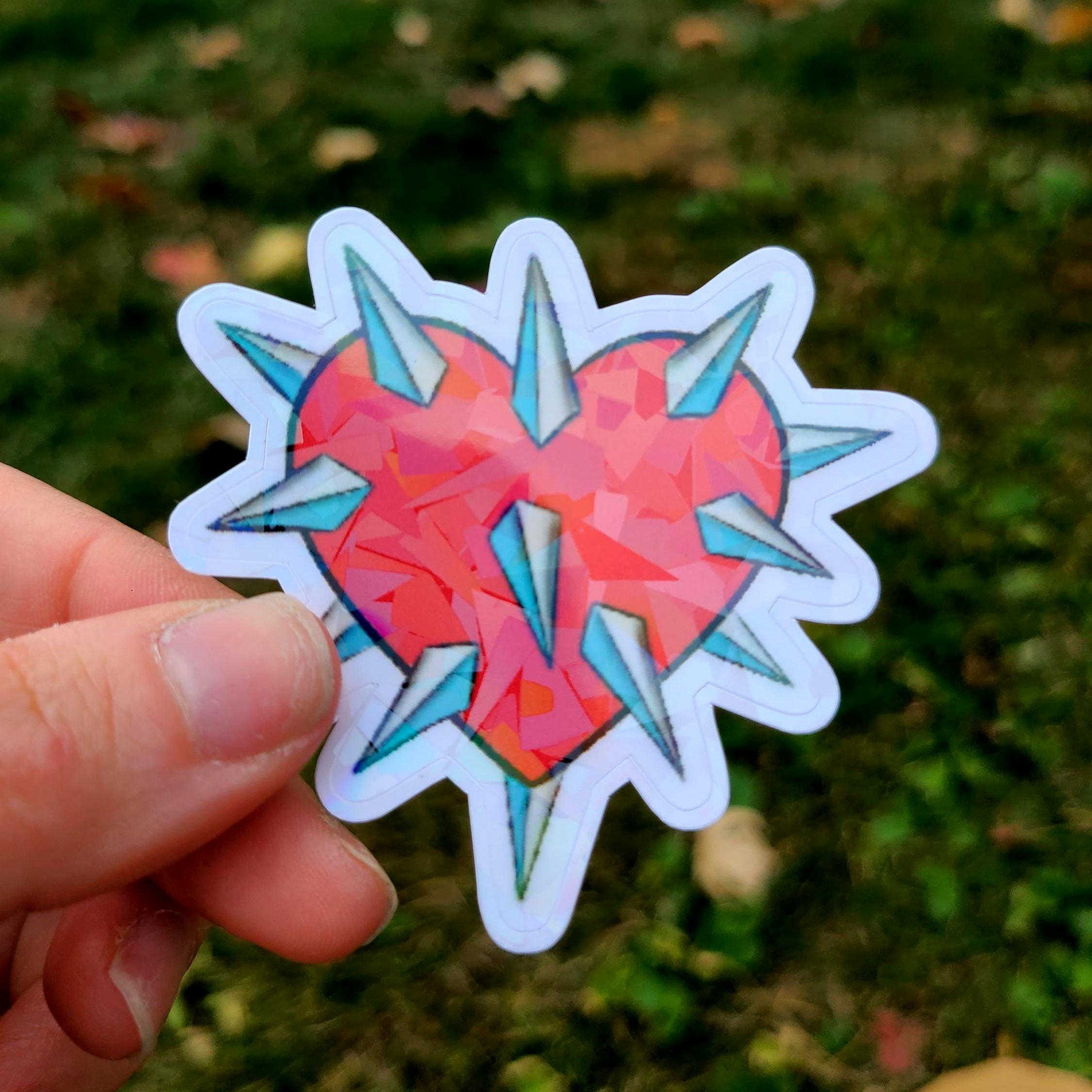 Spikey Heart Die Cut Sticker - Etsy