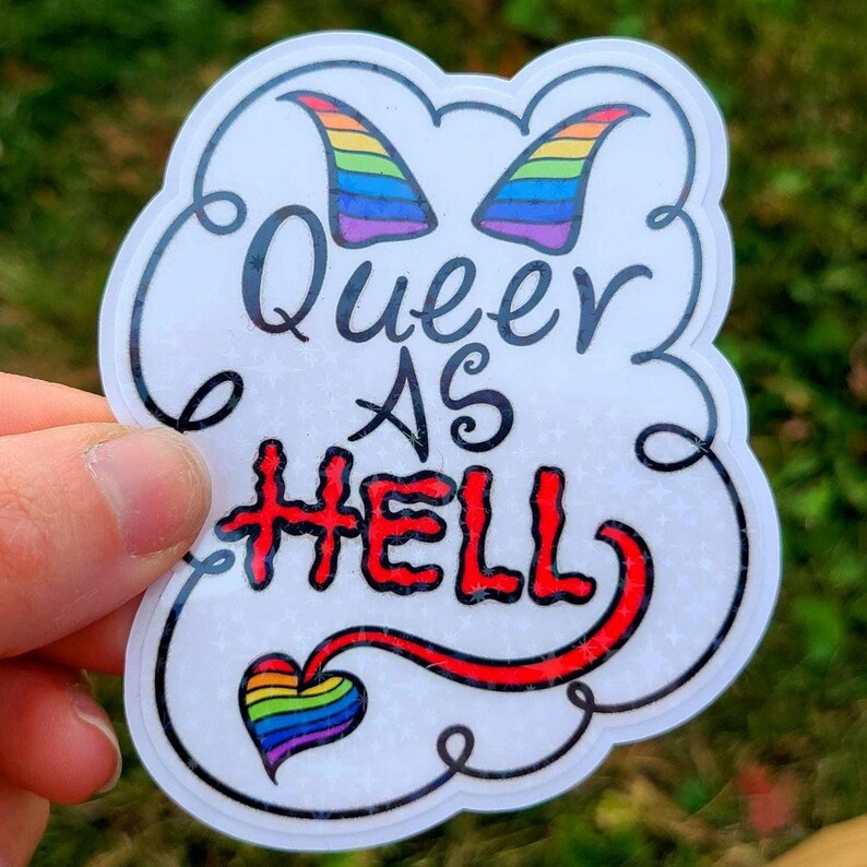 Queer as Hell Glitter Die Cut Sticker - Etsy