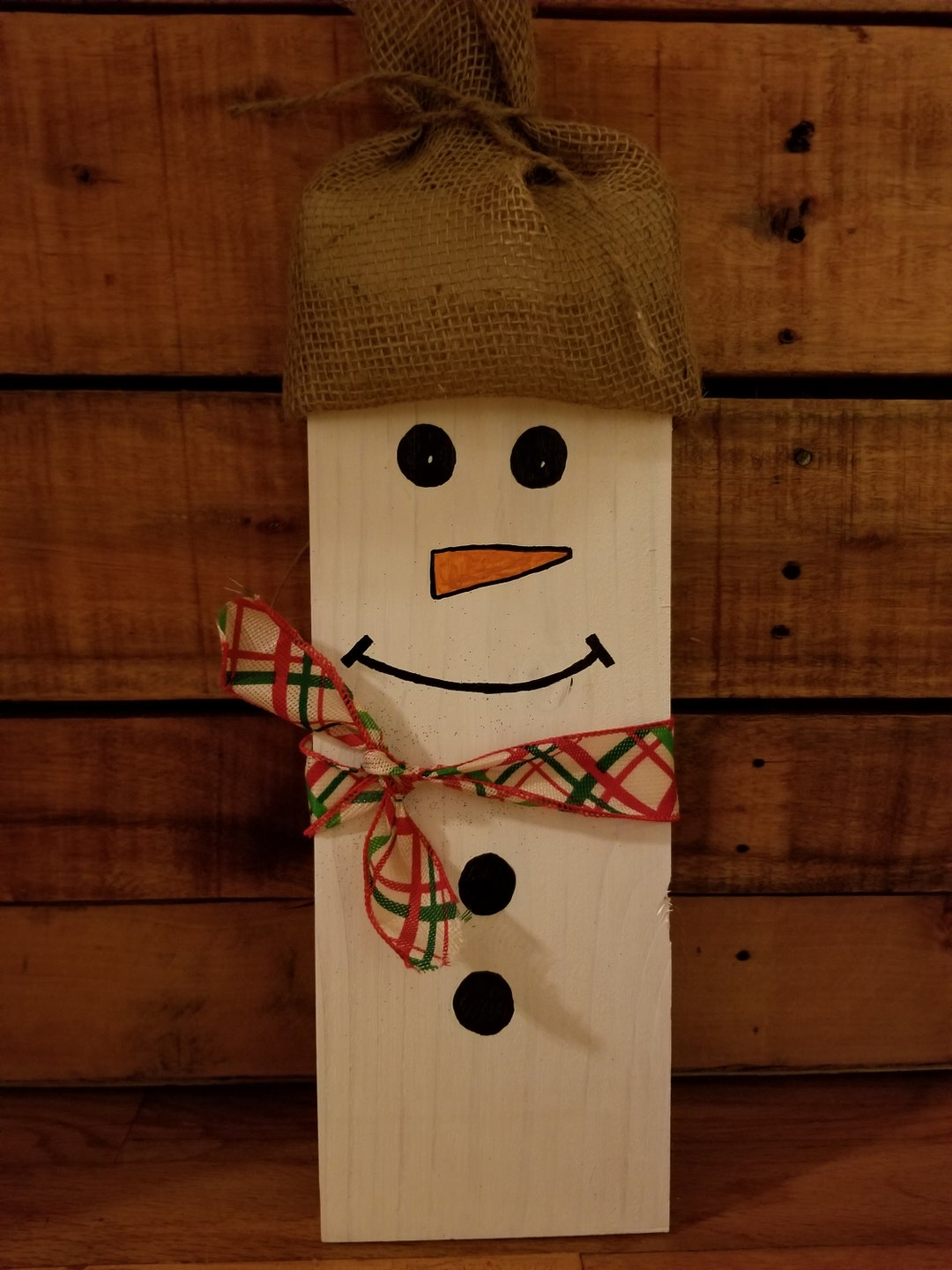 Rustic Wooden Snowman - Set of 1 - Etsy