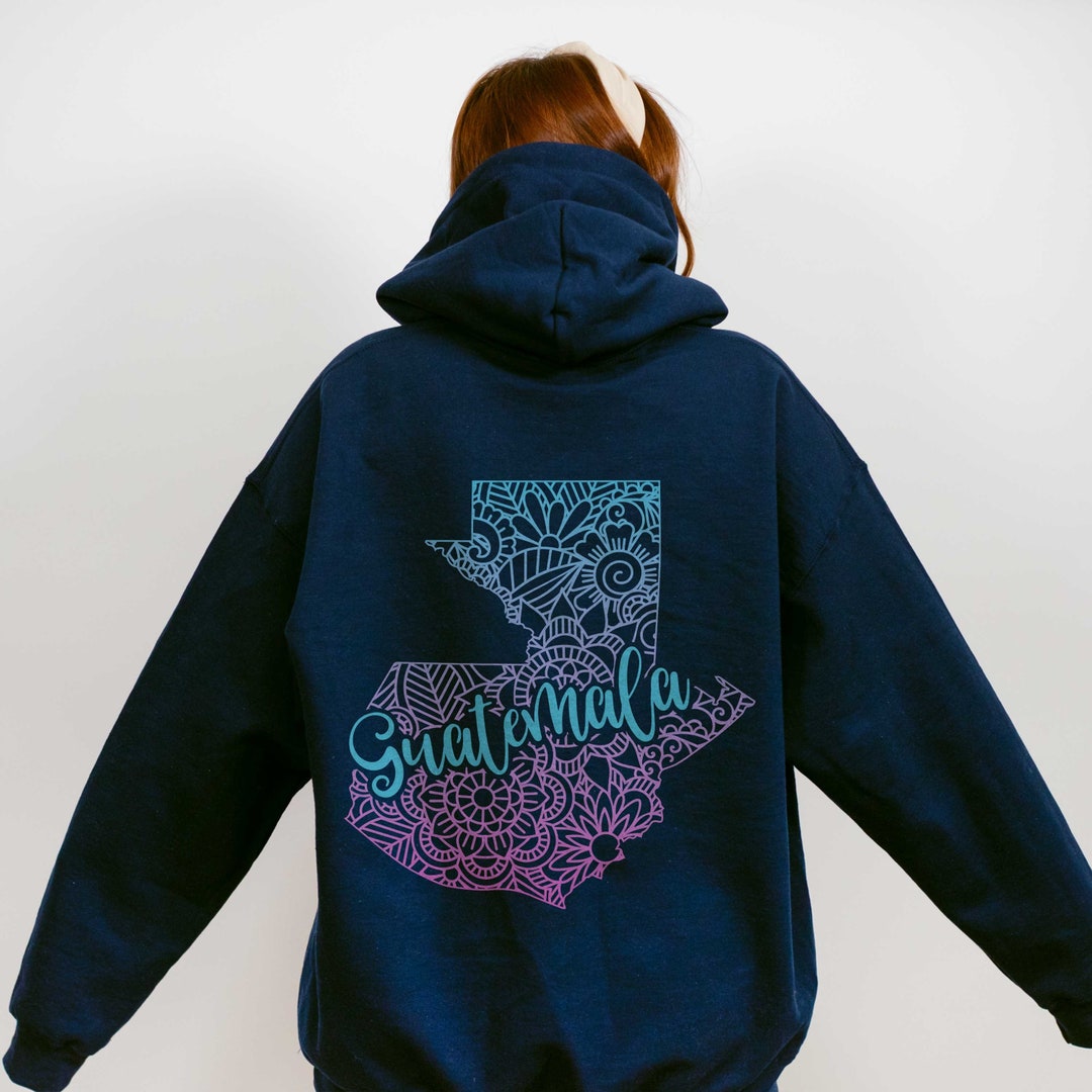 Guatemala Floral Map Hoodie Oversized Hooded Sweatshirt Hispanic ...