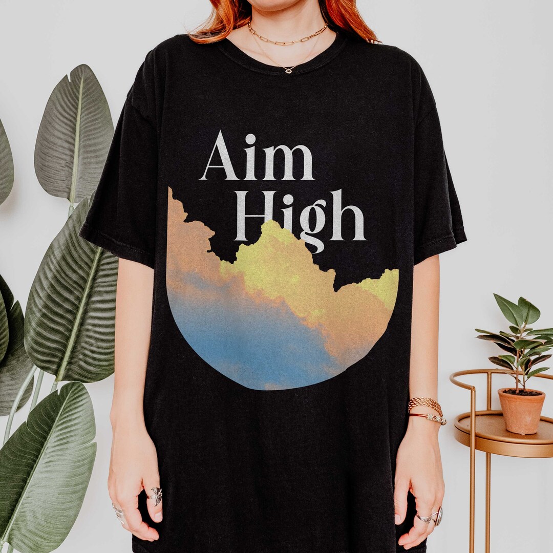 Aim High Relaxed Tee Oversized Options With Earth and Neutral Colors ...