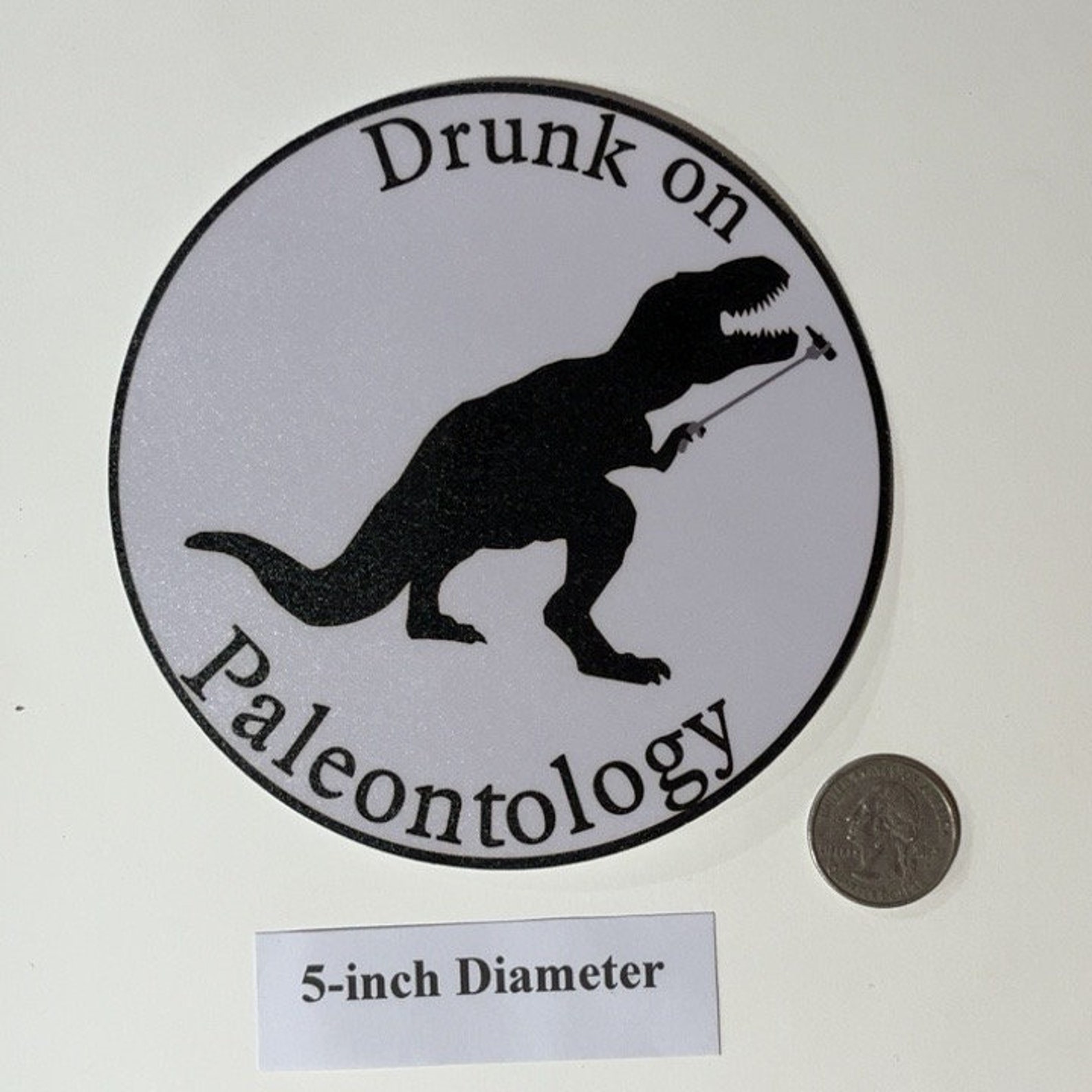 Drunk on Paleontology Round Vinyl Sticker - Etsy