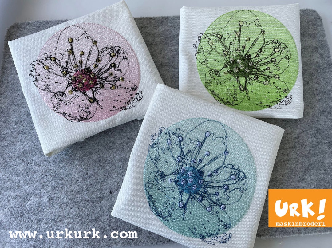 Cherry Blossom Doodle Machine Embroidery, Cherry Blossom Embroidery ...