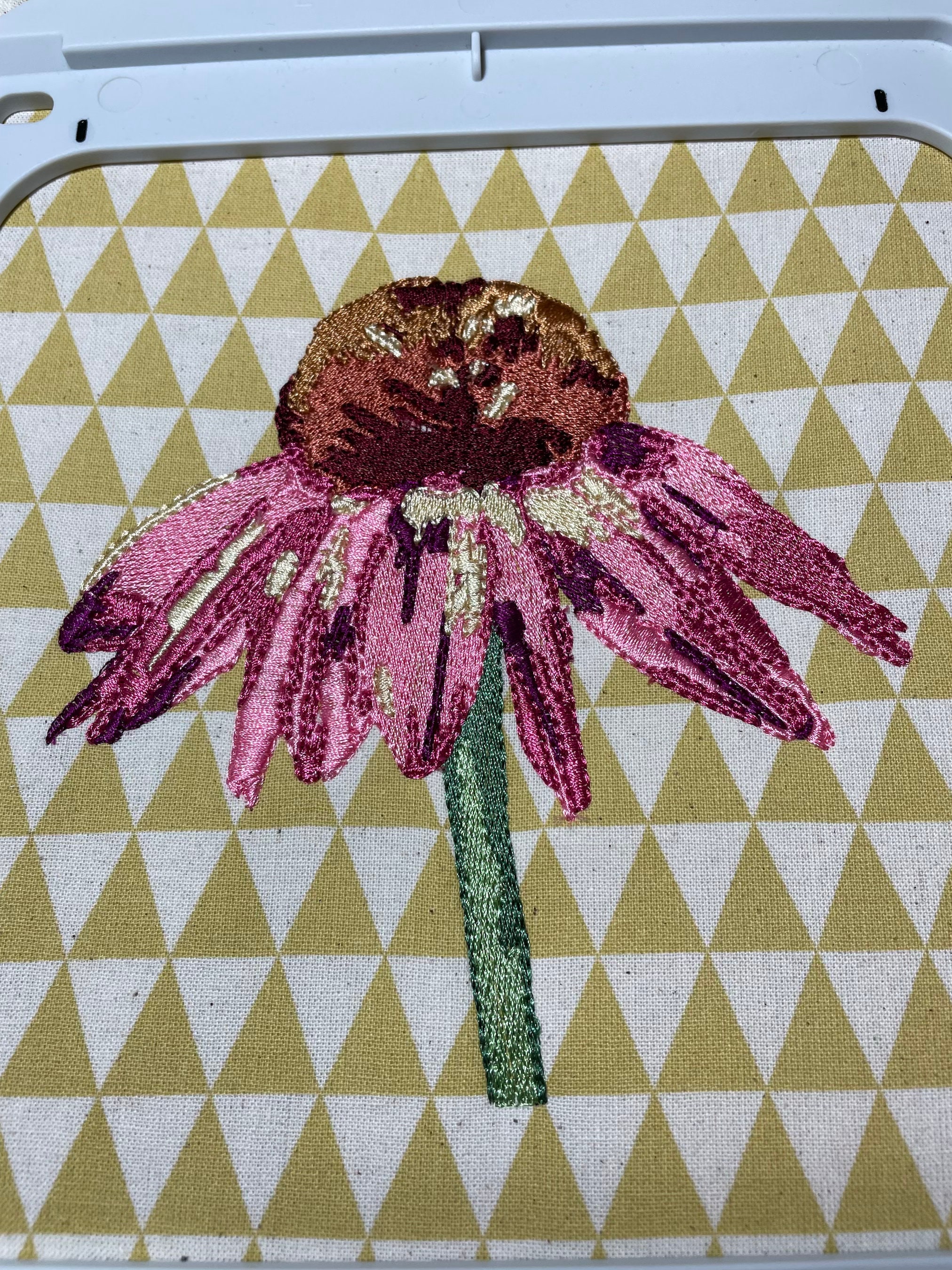 Coneflower Machine Embroidery Design Echinacea Embroidery - Etsy