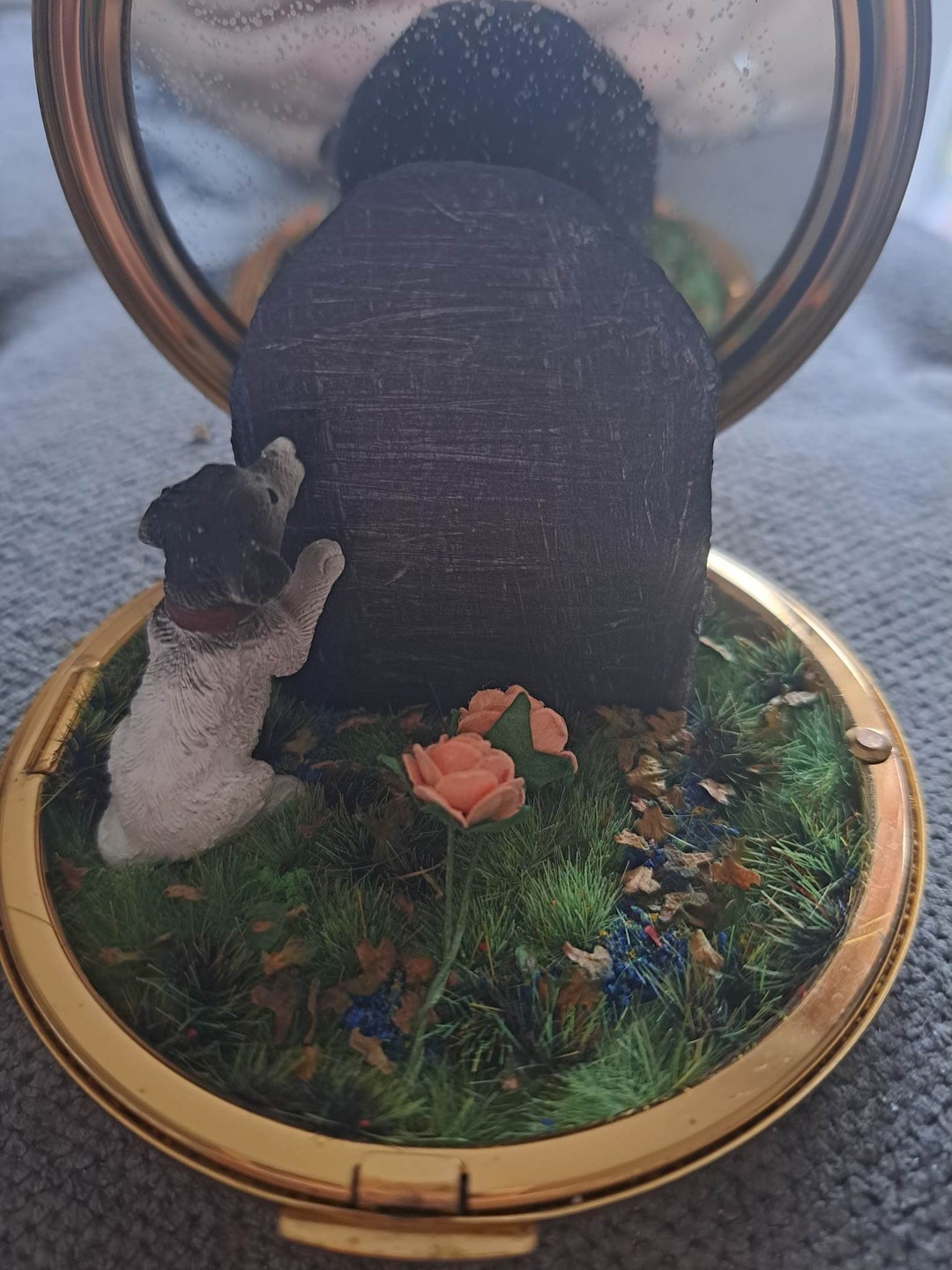 Mans Best Friend, Diorama, Made in a Vintage Powder Compact, Sad Dog ...
