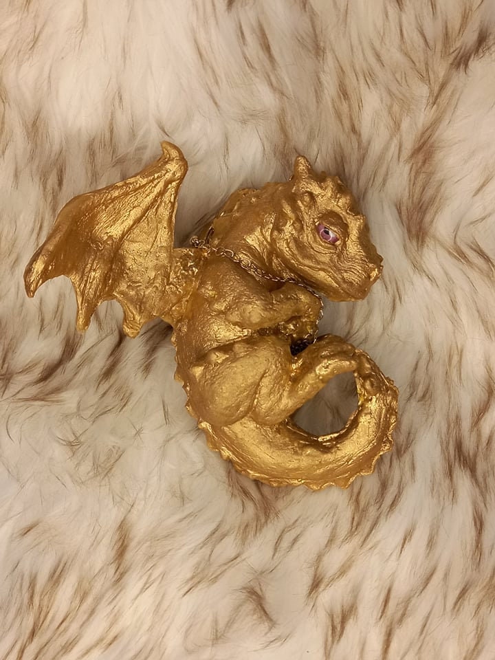 Golden Baby Dragon - Etsy