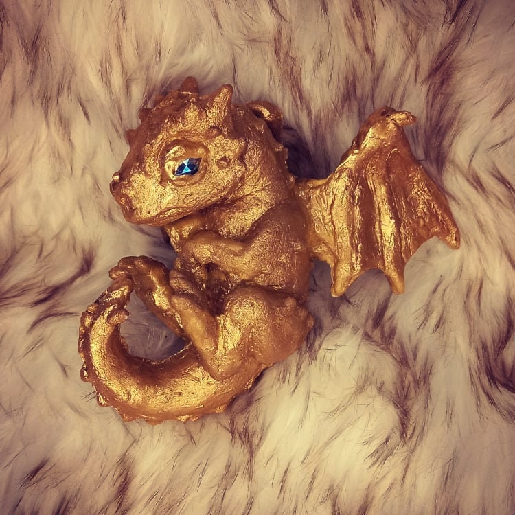 Golden Baby Dragon - Etsy