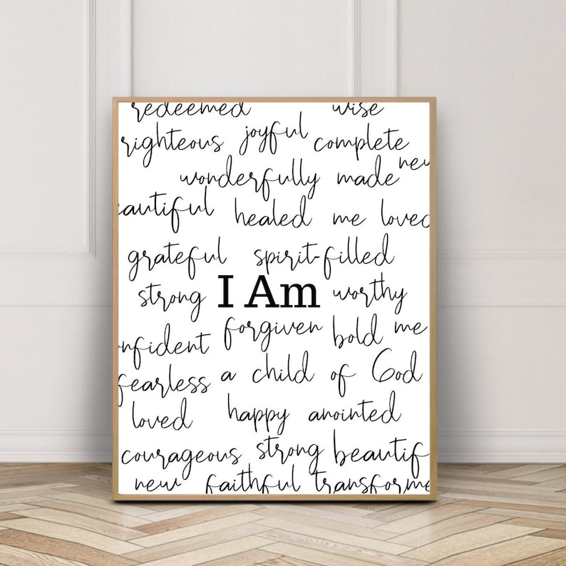 I AM Print Christian Wall Art Inspirational Wall Art - Etsy